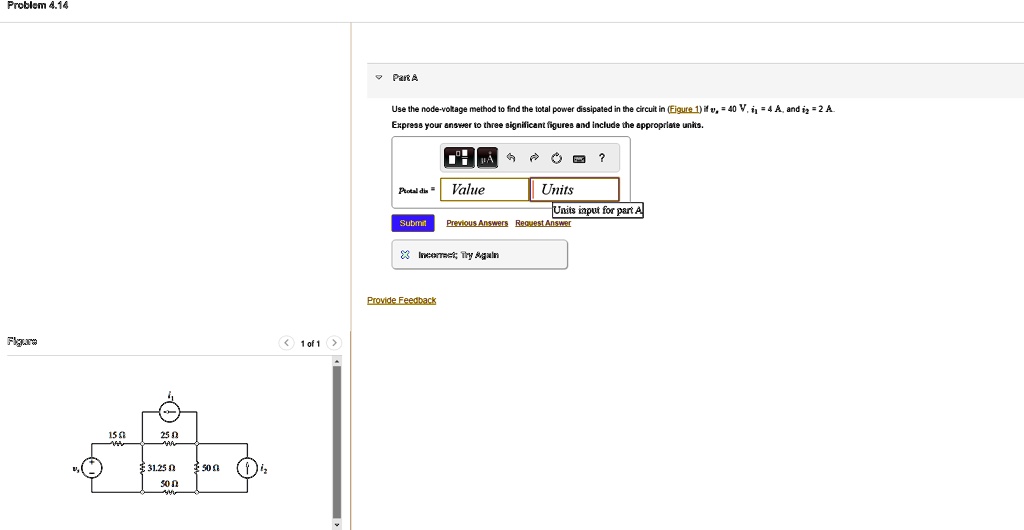Problem 4.14 Part A Use the node-voltage method to find the total power ...