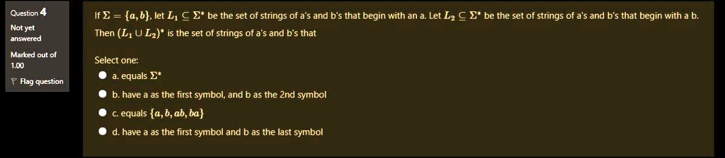 SOLVED:Question 4 Notyct anseredi IfE = {a,b}, let Lz € 2' be the set ... SOLVED:Question 4 Notyct anseredi IfE = {a,b}, let Lz € 2' be the set ...