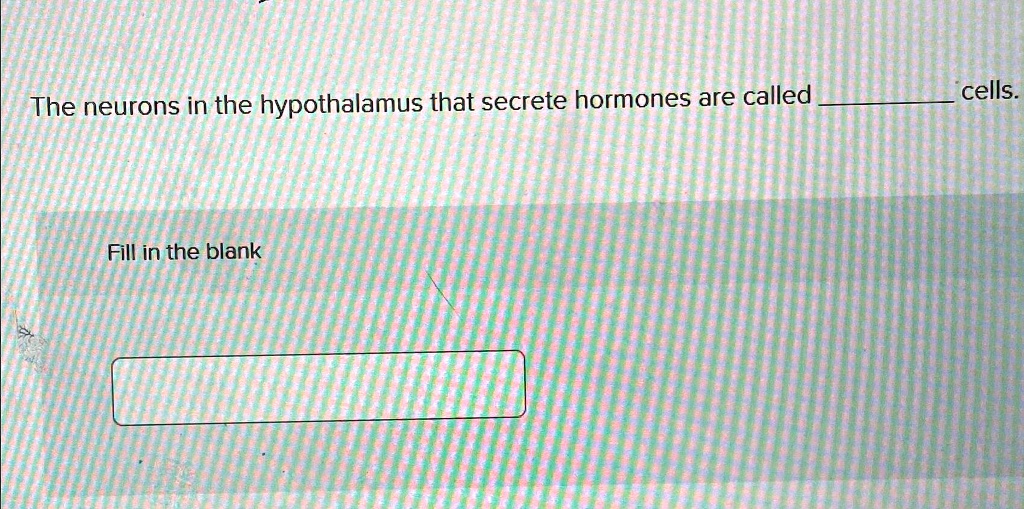 The neurons in the hypothalamus that secrete hormones are called cells. Fill in the blank