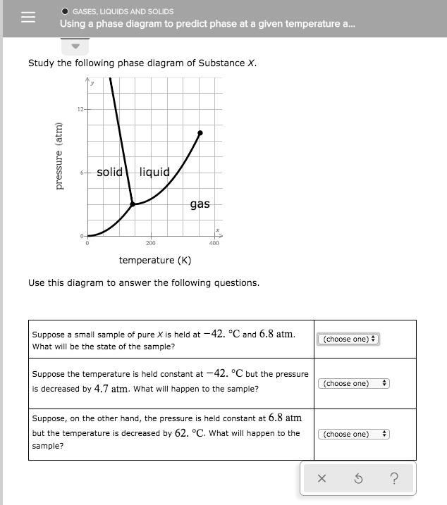 GASES, LIQUIDS AND SOLIDS Using a phase diagram to predict phase at a ...