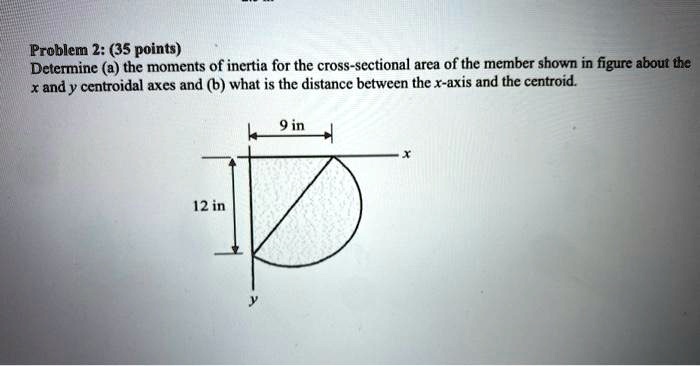SOLVED: Problem 2 (35 points): Determine (a) the moments of inertia for the cross-sectional area ...