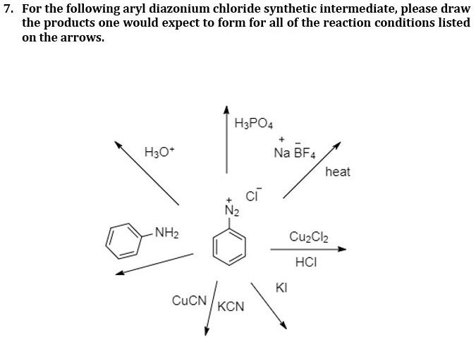 SOLVED: For the following aryl diazonium chloride synthetic ...