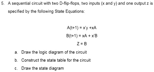 SOLVED: A sequential circuit with two D-flip-flops, two inputs (x and y), and one output z is ...