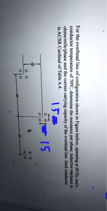 SOLVED: 0 is the ACSR Cardinal of Table A.4. 40 ohms/mile/phase and the ...