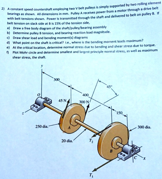 2) A constant speed countershaft employing two V belt pulleys is simply ...