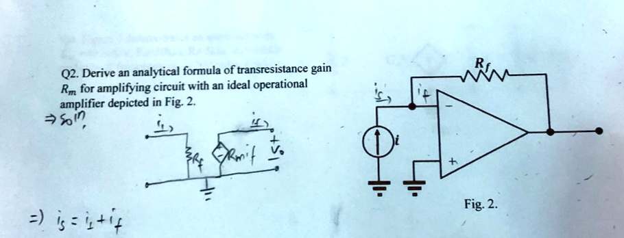 Q2.Derive an analytical formula of transresistance gain Rm for ...