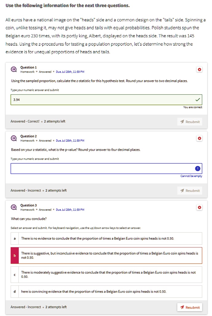 SOLVED: Use the following information for the next three questions. All euros have a national ...