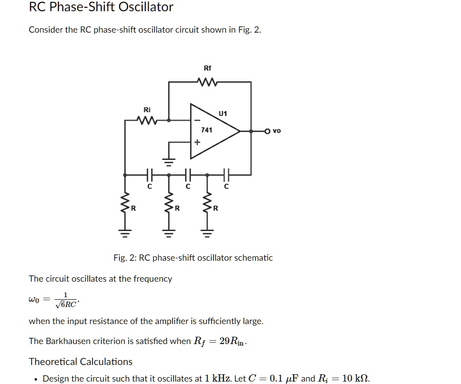 SOLVED: RC Phase-Shift Oscillator Consider the RC phase-shift ... SOLVED: RC Phase-Shift Oscillator Consider the RC phase-shift ...