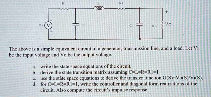 SOLVED: Texts: L 800 R1 Vo RL The above is a simple equivalent circuit of a generator ...