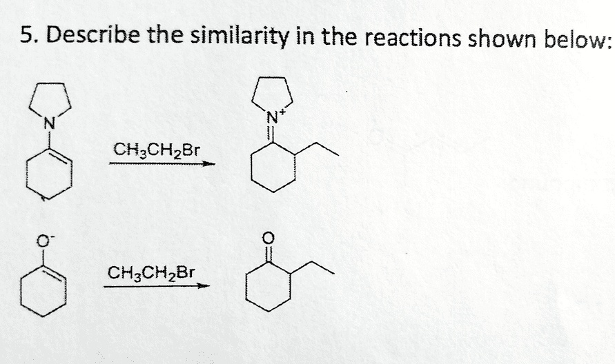 SOLVED: Describe the similarity in the reactions shown below: CH3CH2Br ...