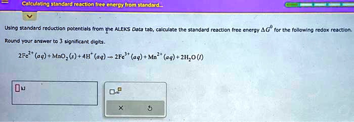 Calculating standard reaction free energy from standard... Using standard reduction potentials ...