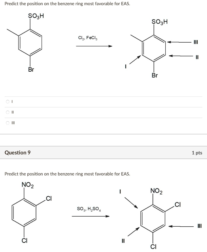 Predict the position on the benzene ring most favorable for EAS. ?? OII ...
