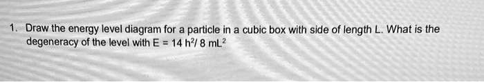 SOLVED: Draw the energy level diagram for a particle in a cubic box ...