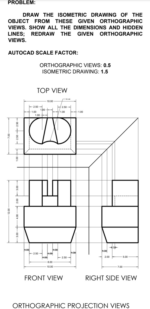 SOLVED: 'Please give the DWG FILE OF THIS in (editable version)Draw "Orthographic views" with ...