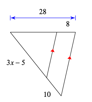 Solve for x.