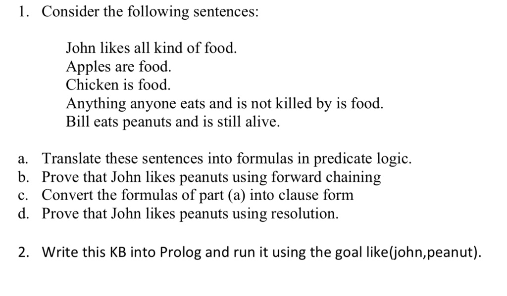 1 consider the following sentences john likes all kind of...