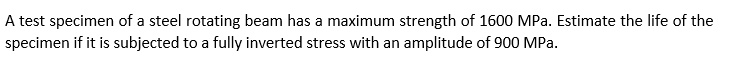 SOLVED: A test specimen of a steel rotating beam has a maximum strength ...