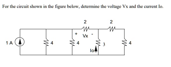 SOLVED: For the circuit shown in the figure below, determine the voltage Vx and the current Io 2 2
