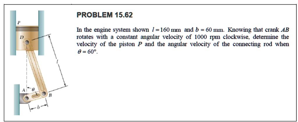 PROBLEM 15.62 In the engine system shown l = 160 mm and b = 60 mm ...