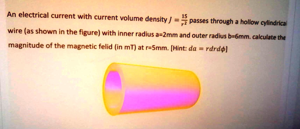 An electrical current with current volume density 4 passes...