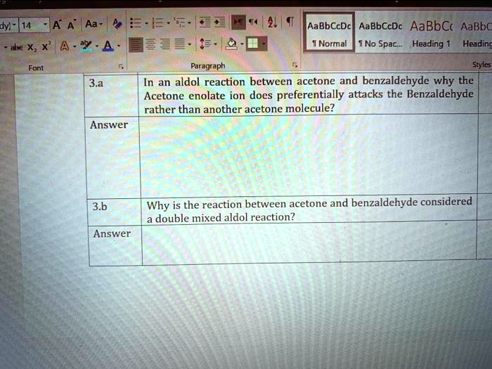 SOLVED: dy - [14 A A" Aa - 6 AaBbCcDc AaBbCcDc AaBbCc AaBbc xx A-#-4. 633 Norma No Spac Heading ...