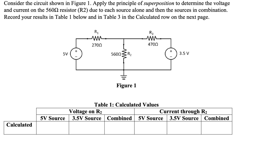 Consider the circuit shown in Figure 1. Apply the principle of superposition to determine the ...