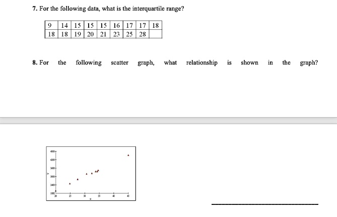 SOLVED: 7. For the following data, what is the interquartile range? Eka ...