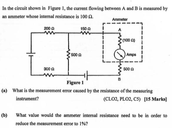 SOLVED: In the circuit shown in Figure 1, the current flowing between A ...