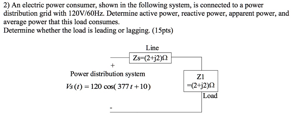 SOLVED: 2) An electric power consumer, shown in the following system ...