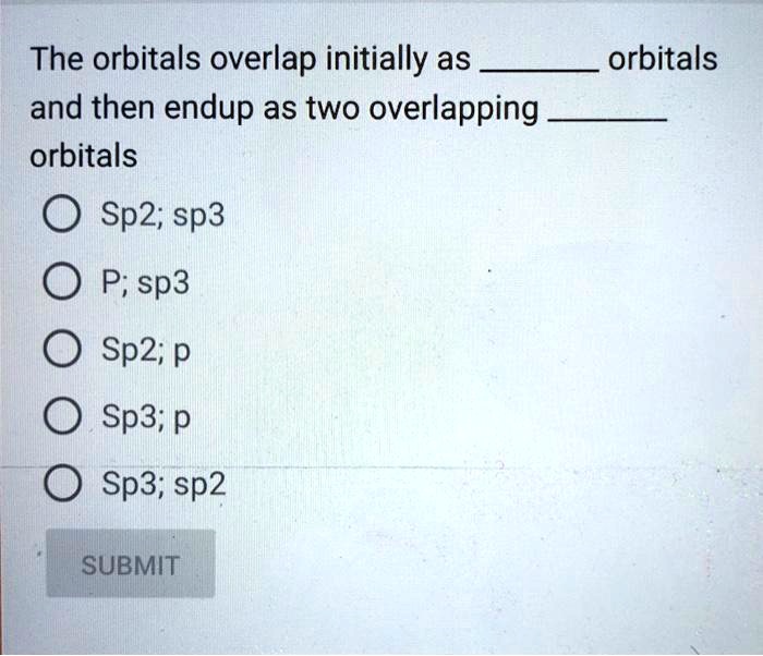 SOLVED: The orbitals overlap initially as and then endup as two ...