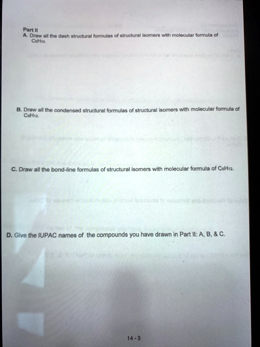 Pant Ii Dmw The Dash Structural Omulna Cshuz Etructure Koan Ln Molecun Hormulln Draw All The