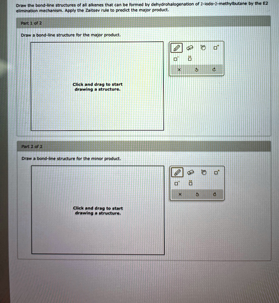 draw the bond line structures of all alkenes that can be formed by ...