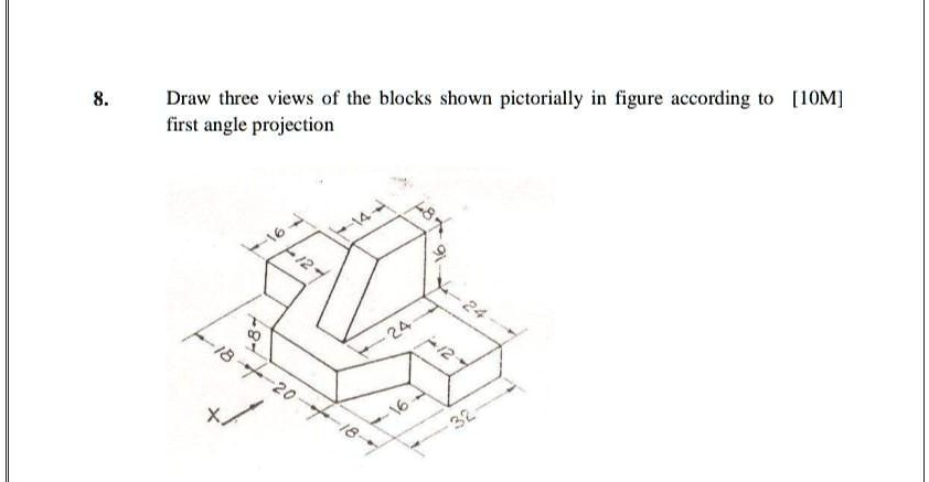 what is its orthographic projection drawing draw three views of the blocks shown pictorially in ...