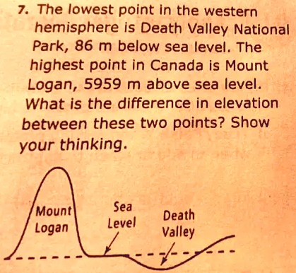 SOLVED: The lowest point in the western hemisphere Is Death Valley ...