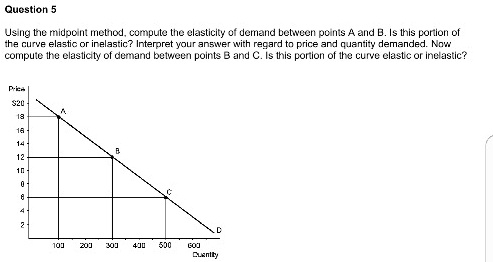 SOLVED: Using the midpoint method, compute the elasticity of demand ...