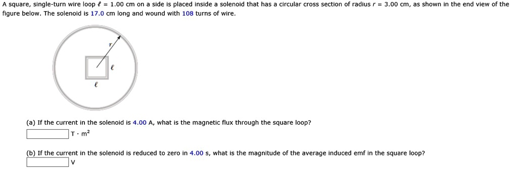 a square single turn wire loop l 100 cm on a side is placed inside a ...