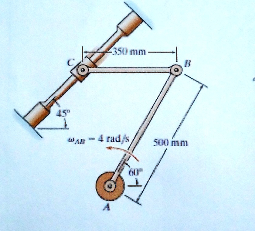 Solved Knowing That Angular Velocity Of Link Ab Is 4 Rad S Determine The Velocity And