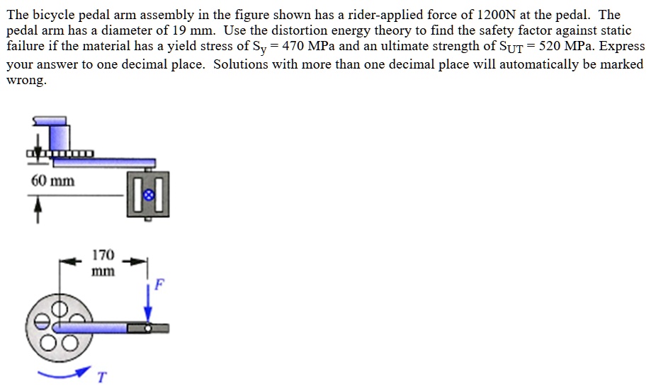The bicycle pedal arm assembly in the figure shown has a rider-applied ...
