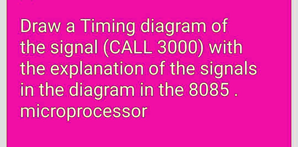 SOLVED: Draw a Timing diagram of the signal (CALL 3000) with the ...