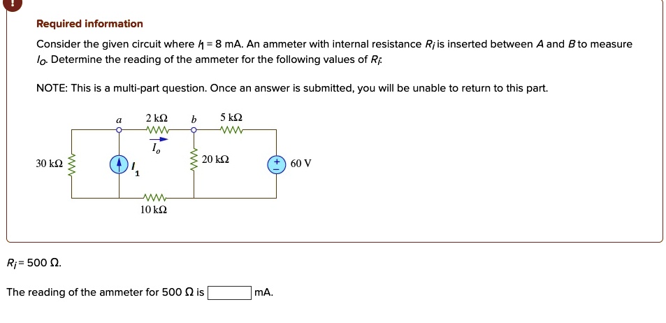 Required information Consider the given circuit where I1 = 8...