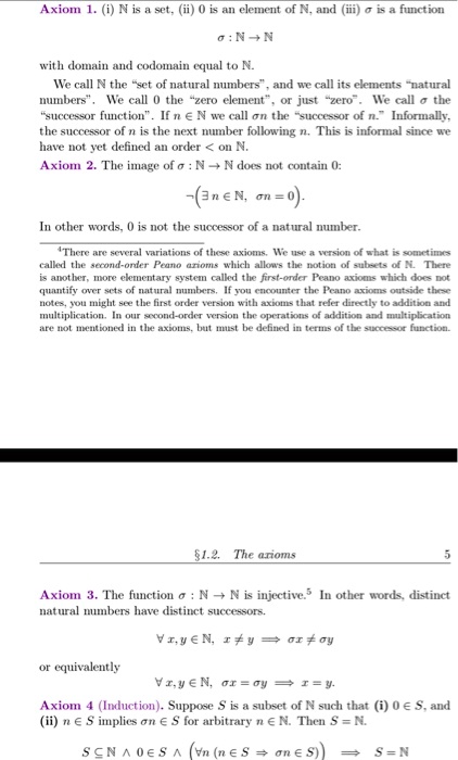 ariom i nix element of n and iii nuncton with douail md codohain equnl ...