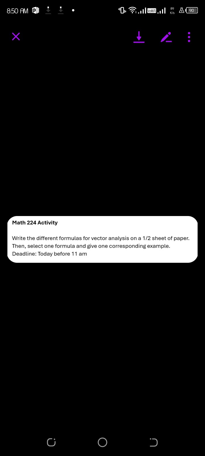 Math 224 Activity Write the different formulas for vector analysis on a ...