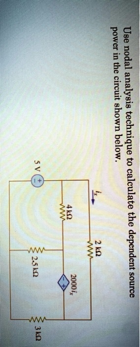 Use nodal analysis technique to calculate the dependent source power in the circuit shown below.