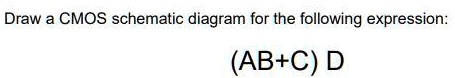 [GET ANSWER] Draw a CMOS schematic diagram for the following expression ...