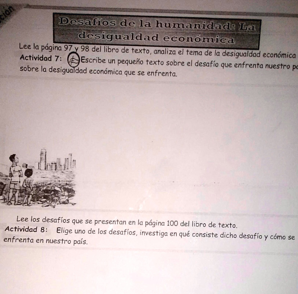 SOLVED: Escribe un pequeño texto sobre el desafio que enfrenta nuestro ...