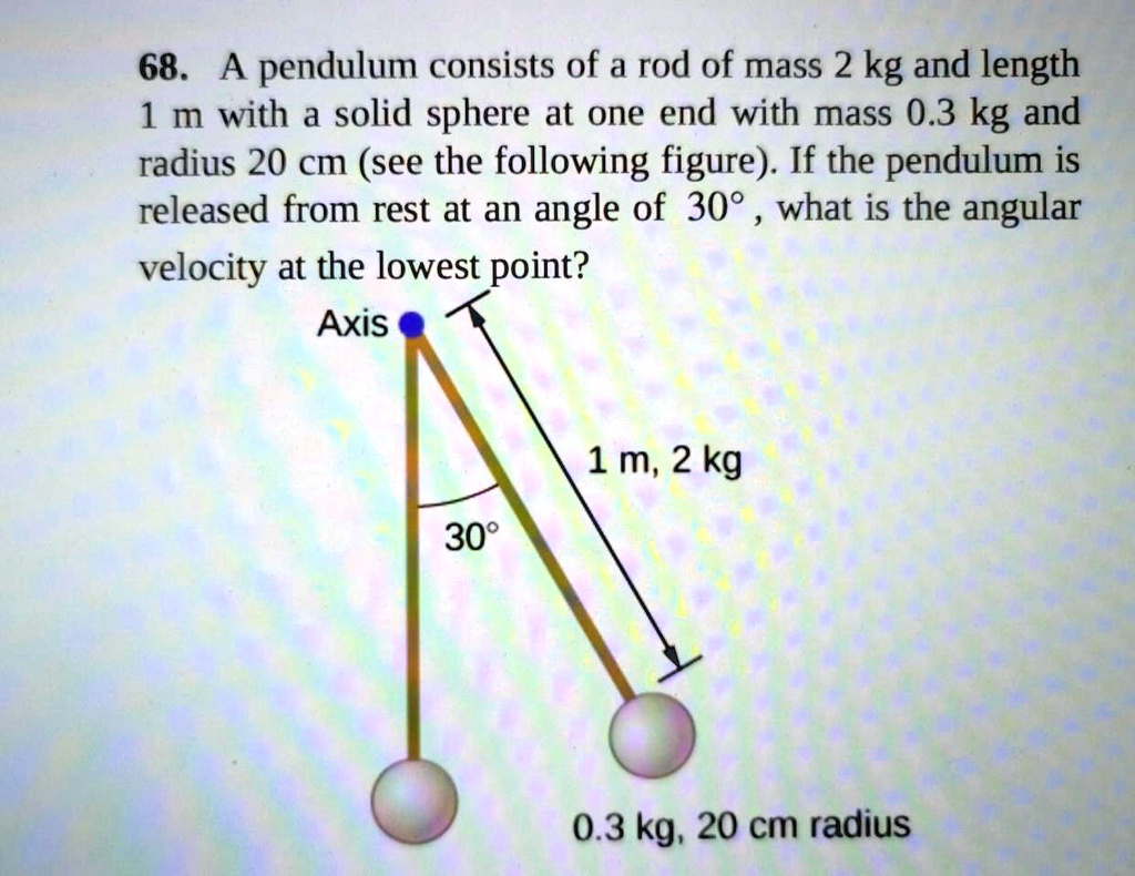 68 a pendulum consists of a rod of mass 2 kg and length 1 m with a ...