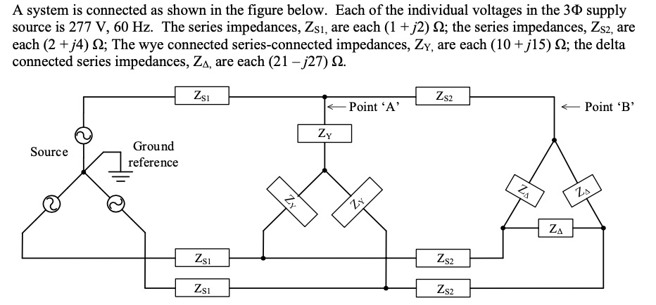 SOLVED: A. What is the per-phase value of the Y-connected load? B. What ...