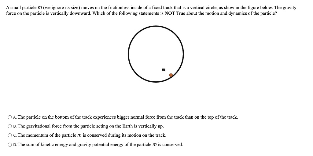 SOLVED: A small particle m (we ignore its size) moves on the frictionless inside of a fixed ...