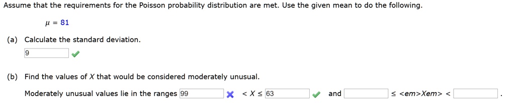 SOLVED: Assume that the requirements for the Poisson probability ...