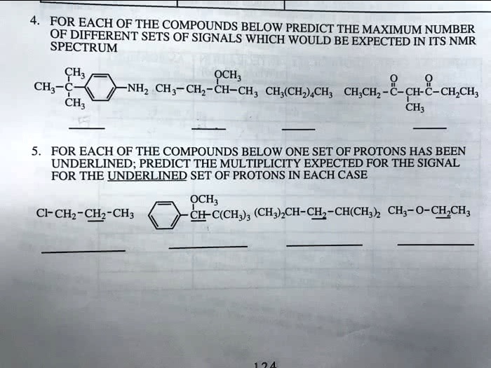 4 for each of the compounds below predict the maximum numbeir nmr of different sets of signals ...